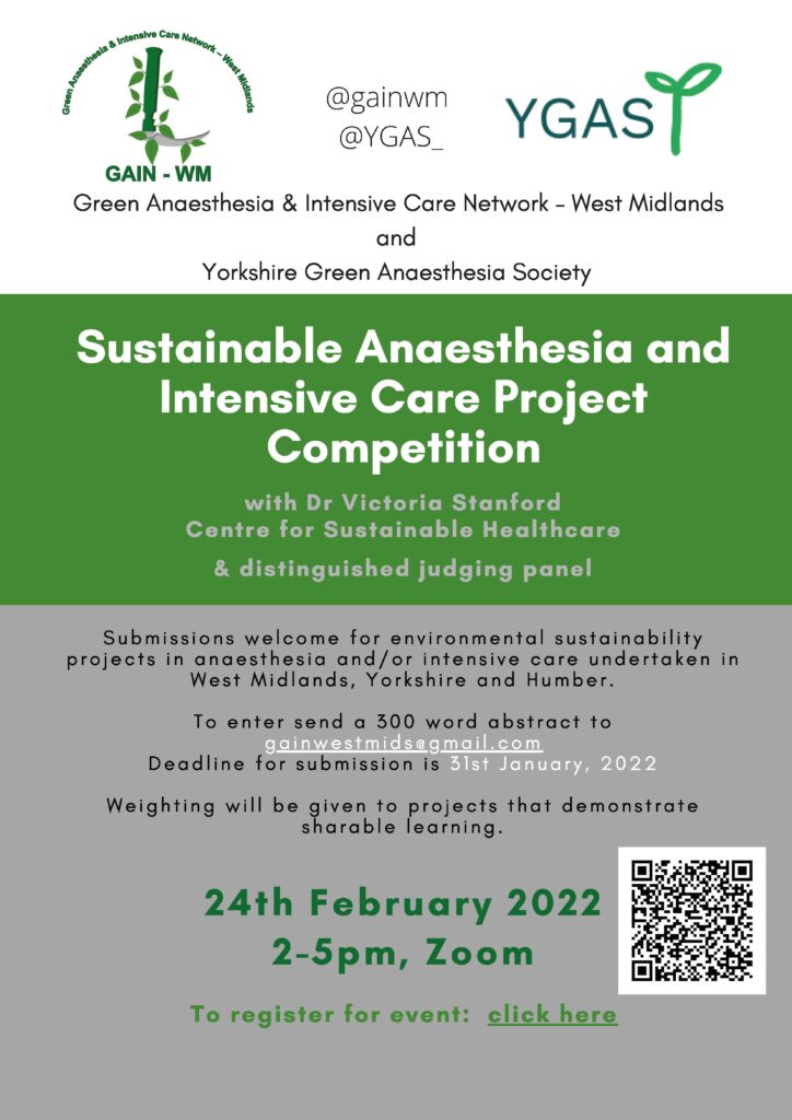 Sustainable Anaesthesia and Intensive care project Competition – YGAS ...